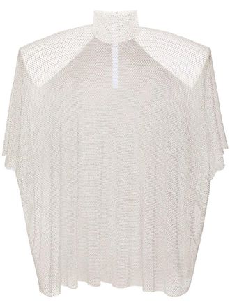 Dolce & Gabbana Bluse aus Mesh mit Strassverzierung - Weiß