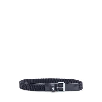 Emporio Armani unisex, Accessoires, Bleu, Taille: L Ceinture en tissu tiss&eacute; et cuir