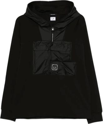 C.P. Company C.p. Company, Homme, Sweatshirts et sweats &agrave; capuche, Noir, Taille: S SweaT-shirt &agrave; capuche demi-zip
