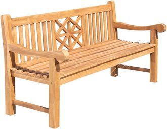 Clp Teak-Gartenbank Florida I Sitzbank Mit Ergonomischer Sitzfläche Aus Vollholz I Sitzhöhe: 44 cm, Farbe:Teak, Größe:200 cm