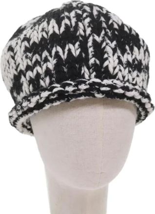 Chanel Pre-owned Laine chapeaux - Femme - Pre-owned - Noir - Taille: ONE Size