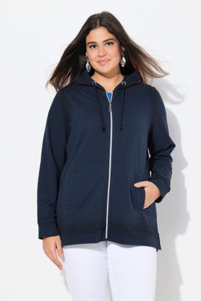 Ulla Popken Sweatjacke Hoodiejacke Spray-Effekt Kapuze Langarm