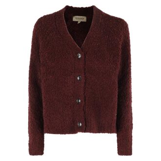 Woolrich Femme, Pulls, Rouge, Taille: 40 FR Cardigan Boucle col en V Bordeaux
