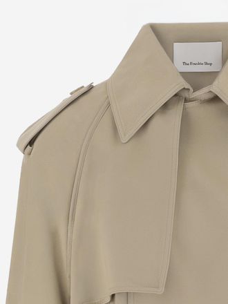 Frankie Shop Womens Trench Coat Viscose Beige