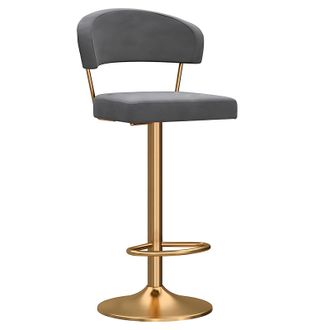 Generic Barhocker in Tresenh&ouml;he, samtgepolsterte Barst&uuml;hle, K&uuml;cheninselst&uuml;hle mit hohler R&uuml;cken- und Fu&szlig;st&uuml;tze, hohe Hocker f&uuml;r Fr&uuml;hst&uuml;ck, Theke und Zuhause