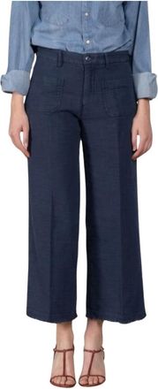 Mason's Femme, Pantalons, Bleu, Taille: 40 FR New York Studio Cropped Chino Pants