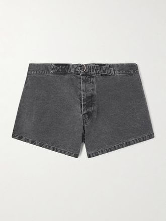 Our Legacy Short En Jean À Liens Oyster - Noir