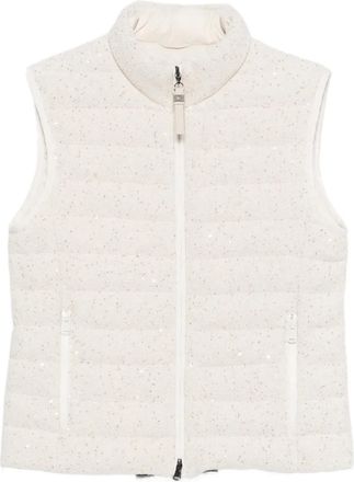 Brunello Cucinelli sequin-embellishment gilet - Nude