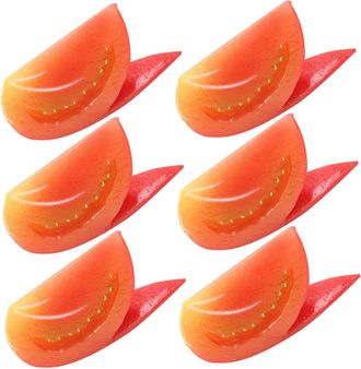 Cabilock 6pcs Tomaten Gefälschte Lebensmittel Requisiten Tomaten Prop für Künstliche Tomaten Scheibe Modell