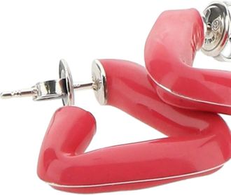 Bottega Veneta 925 Silver Fold Earrings - Pink