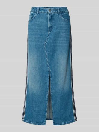 Marc Cain Regular Fit Midirock in Denim-Optik mit Gehschlitz