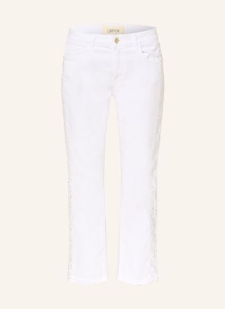 Cartoon Cartoon Cropped Jeans Mit Galonstreifen weiss