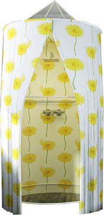 Generic Tragbarer Runder Duschvorhang Mit Rei&szlig;verschluss - Wasserdichter Sichtschutz Aus Polyester for Camping, Strand, Badezimmer Oder Den Au&szlig;enbereich(C)