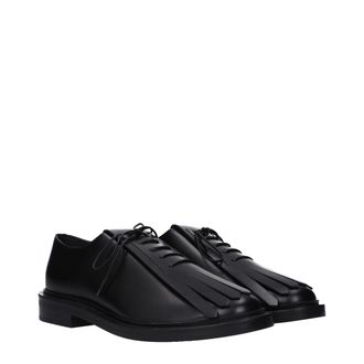 Max Mara Womens Black Leather Oxfords And Derbies Shoe