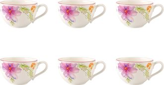 Villeroy & Boch Mariefleur Basic 6er Set Kaffeetassen 290ml wei&szlig; bunt Porzellan