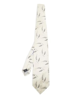 Dolce & Gabbana foulard en soie &agrave; fleurs brod&eacute;es pre-owned - Tons neutres