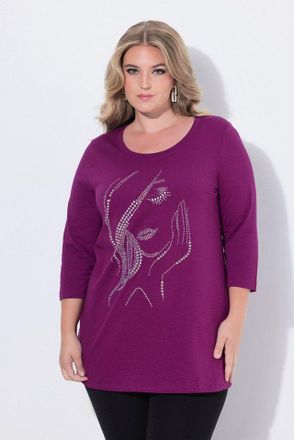 Miamoda Longsleeve T-Shirt Classic Fit Frauen Glitzermotiv