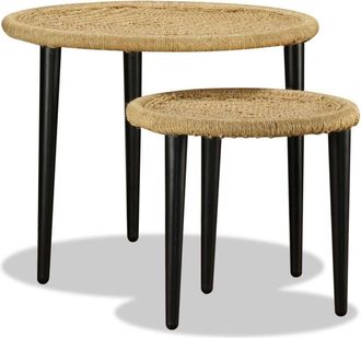 vidaXL Couchtisch-Set 2-tlg. Naturjute Vidaxl