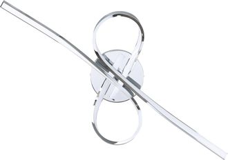 Eglo LED Deckenleuchte Selvina, 2 flammige Deckenlampe, Wohnzimmerlampe, K&uuml;chenlampe aus Aluminium und Kunststoff, Flurlampe Decke in Chrom, Wei&szlig;, L 70 cm