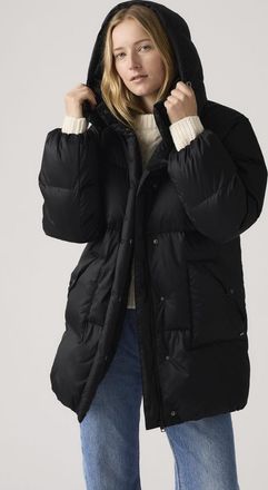 Levi's Veste Western Bubble Mi Longue - Femme - Noir / Anthracite Night - XS