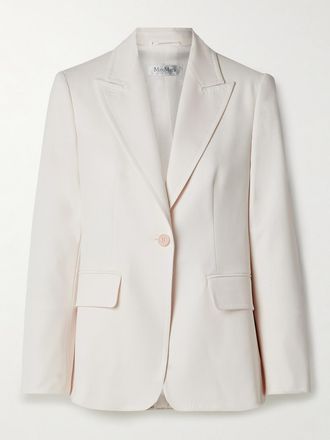 Max Mara Palchi Blazer Aus Woll-twill - Weiß