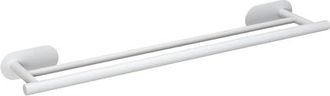 WENKO Turbo-Loc Badetuchstange Mod. Duo Orea aus rostfreiem Edelstahl Wei&szlig; matt praktische Doppel Handtuchstange f&uuml;r Badezimmer Ma&szlig;e 60 cm 60 x 4,5 x 12 cm