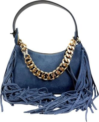 Twinset Femme, Sacs, Bleu, Taille: ONE Size Liliane Small Suede Bag