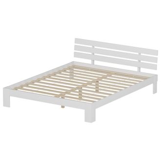 Happy Garden Bett Finn aus Kiefernholz, 160 x 200 cm, Wei&szlig;, mit Kopfteil und Lattenrost