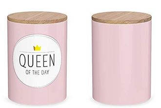 La Vida 3086431 Vorratsdose, Porzellan-Bambus, Rosa