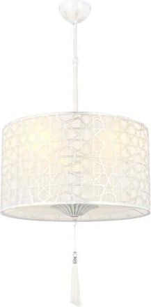 Opviq Modern White Chandelier, Metal Body, 70 cm Length, 40 cm Diameter, 3 x E27 Max 6W, IP20, Elegant Design for Southwestern Home Décor