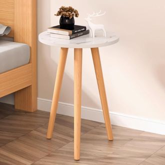 Generic 2er-Set Moderner Beistelltisch Mit Holzbeinen Und MDF-Platte for Wohnzimmer Und Schlafzimmer - Einfache Montage(Set of 2 Multi-Colored,40x40x60m)