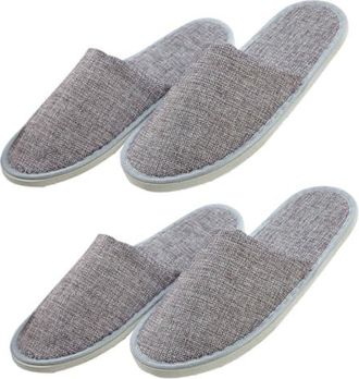 Minkissy 2 paires Pantoufles Jetables Unisexes L&eacute;g&egrave;res et Respirantes Chaussures Pliables Confortables pour H&ocirc;tel Voyage et Usage Int&eacute;rieur Lot