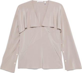 Helmut Lang Bluse mit Schal - Grau