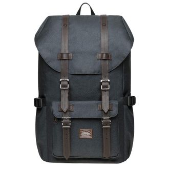 KAUKKO Laptop-Rucksack, funktionelle Outdoor-Tasche f&uuml;r Reisen & Camping, Studentenrucksack f&uuml;r Studenten, Dunkelgrau [K1023], 45 x 27 x 17cm (HxBxT), Schulr
