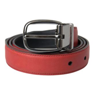 Dolce & Gabbana Roter Metall Schnalle G&uuml;rtel - - Accessories - Herren - Rot - 95 CM