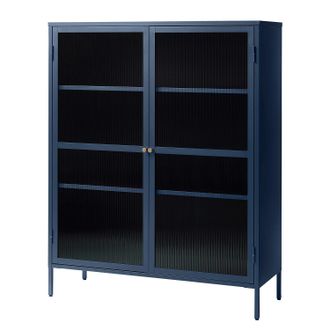 Loftscape home24 Highboard 111 x 140 x 40cm Blau/Dunkelblau