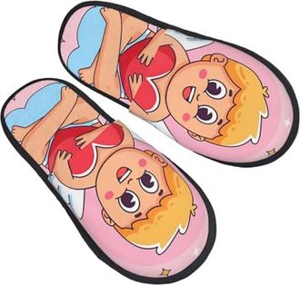 Generic Chaussons Amour DAnge Avec Semelle Caoutchouc Pantoufles Anti Odeur Slippers Pour La Maison Automne Unisex M