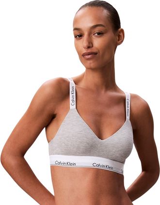 Calvin Klein Damen BH Bralette Lightly Lined Elastischer Bund, Grau (Grey Heather), XS