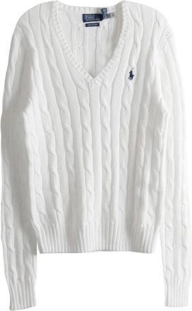 Polo Ralph Lauren Femme, Pulls, Blanc, Taille: 36 FR Pull &agrave; col en V