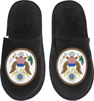 Generic Pantoufles En Peluche Avers Du Grand Loup De Mer Des &Eacute;tats-Unis Chaussons Doux Maison Chaussures Pour Femme Unisex Int&eacute;rieur M