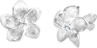 Elli Ohrringe Damen Frangipani Blüte mit Kristalle Blume in 925 Sterling Silber