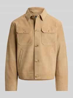 Polo Ralph Lauren Regular Fit Lederjacke aus echter Lammvelours