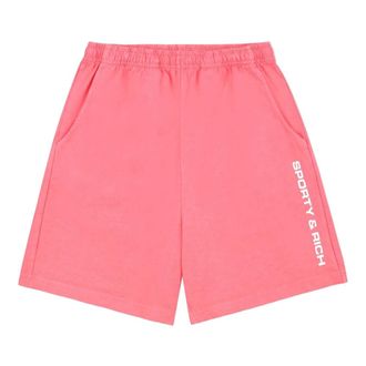 Sporty & Rich Logo Gym Shorts - - Shorts - Damen - Rosa - XS