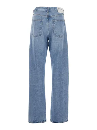 A Gold E Womens Five-Pocket Jeans Blue Cotton