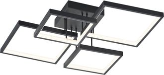 Trio Leuchten LED Deckenleuchte Sorrento 627710432, Metall Schwarz matt, inkl. 24 Watt LED, Switch Dimmer