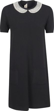 Valentino Garavani Femme, Robes, Noir, Taille: 40 FR Embellished-collar Dress