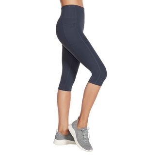 Skechers Go Walk High Waisted Capri Leggins W2CP2-NVY, Women Leggings, Navy, L EU