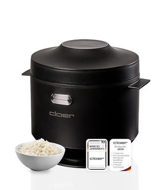 Cloer 6830 Reiskocher mit 1 l Fassungsverm&ouml;gen, inkl. Dampfaufsatz & sp&uuml;lmaschinengeeignetem Innentopf, 7-Phasen-Technologie, Warmhaltefunktion bis 24 h, Si