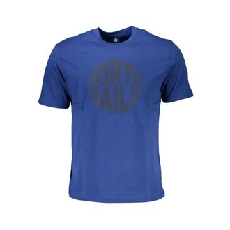 North Sails Blau Baumwolle Druck Logo T-Shirt - - Tops - Herren - Blau - S