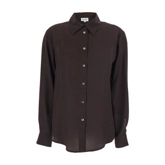 P.A.R.O.S.H. Seidenhemd - - Blouses & Shirts - Damen - Braun - S